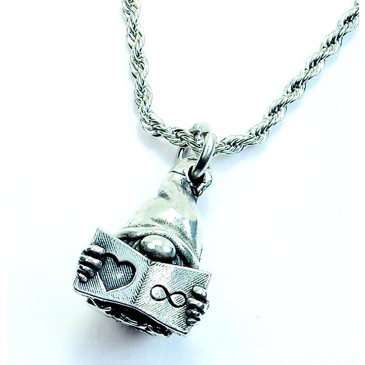 ChubbyChicoCharms Book Lover gnome 3D charm 20" Chain Necklace With Focal Charm Made In USA from Genuine American Pewter! For Women, Girls, Teen