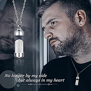 MTLEE Vial Necklace Glass Vial Pendant Stainless Steel Glass Container Necklace Openable Memorial Keepsake Cremation Ashes Holder (12 Pieces)