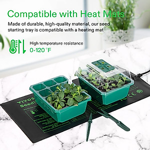 VIVOSUN 6-Pack Seed Starter Trays, 72-Cell Seed Starter Kit with Humidity Dome, and 6-Pack Seed Starter Trays, 240-Cell Seed Starter Kit with High Humidity Dome, 3.6" Higher Cover, Adjustable Vents