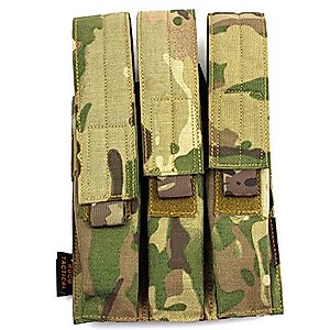 ROCOTACTICAL Tactical Molle Magazine Pouch, Open Top, Kriss Tactical Triple Mag Pouch, Molle Triple Tactical Mag Pouch (CP Multicam)