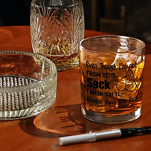 Futtumy Step Dad Gifts from Son Daughter, Even Though I'm Not From Your Sack Whiskey Glass 10oz, Funny Father’s Day Gift Christmas Gift Birthday Gift for Men Dad Father Step dad Bonus Dad Step Father