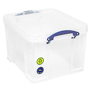 Really Useful Storage Box 35 Litre Clear with 2 x Large Dividers