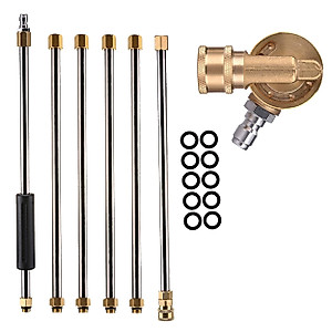 M MINGLE Pressure Washer Wand Extension, Gutter Cleaner Attachment for Pressure Washer Nozzle, 1/4 Inch Quick Connect