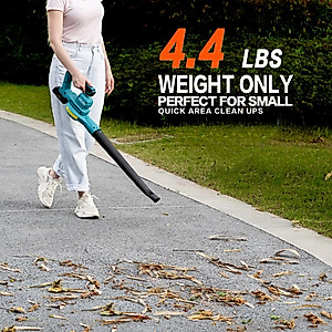 Berserker 20V Lightweight Leaf Blower Cordless 2.0Ah Battery Operated and Fast Charger Included,2 Speeds 150CFM 170MPH Portable Rechargeable Patio Blower for Small Lawn Care,Sidewalk Dust Cleaning