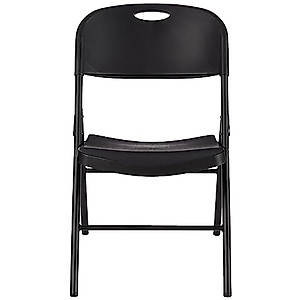 Amazon Basics Folding Plastic Chair, 350-Pound Capacity, Black, 4-Pack