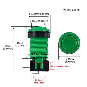 TX GIRL 6 Pcs Arcade Buttons American Happ Style 28mm Mounting Hole 1p 2p Coin Kit Arcade for Arcade Game Mame Jamma Game Console (Color : Mixed Color Tell us)