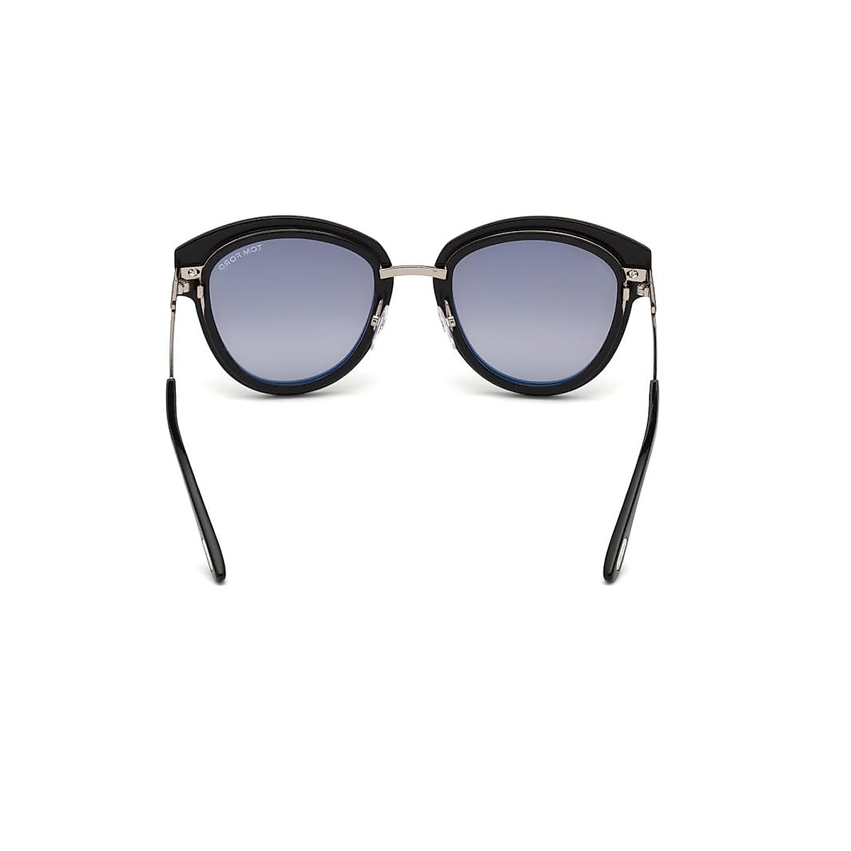 Tom Ford FT0574 14C Shiny Light Ruthenium Mia Cats Eyes Sunglasses Lens Categor, Black, 52-22-140