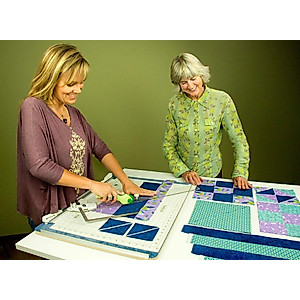 QuiltCut2 All-in-One Fabric Cutting System for Quilters - Includes Rotary Cutting Mat, Fabric Clamp, Cutting Guide, and Speed Gauge Ruler