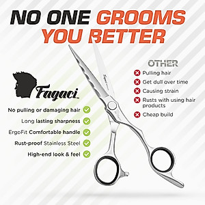 Professional Hair Scissors 6 Inch with Extremely Sharp Blades, VG10 Super Steel Hair Cutting Scissors, 3D Convex Edge, Super Durable, Smooth Motion & Fine Cut, Barber Scissors with Elegant Case…