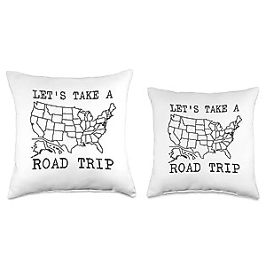 Let's Take A Road Funny Trip - Camping Throw Pillow, 18x18, Multicolor