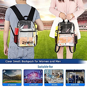 Mildbeer Clear Bag Stadium Approved 12x12x6 Clear Backpack Heavy Duty Small, Clear Bags for Women Stadium Concerts Festivals…