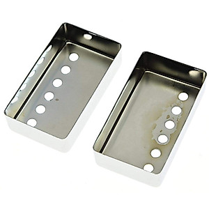 KAISH 2pcs Humbucker Guitar Pickup Cover Brass Humbucker Pickup Covers 50mm/52mm Pole Spacing Pickup Covers for Epi Les Paul Chrome
