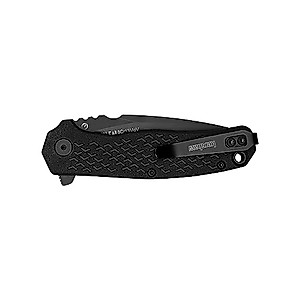Kershaw Conduit Folding Pocket Knife, 2.9 inch Assisted Opening Blade, Black Spearpoint Blade, Liner Lock, Pocketclip,grey