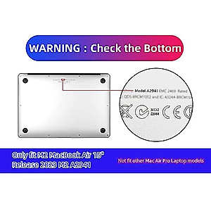 AMCJJ Compatible with MacBook Air 15 inch Case 2024 2023 Release M3 A3114 M2 A2941, Hard Shell Cover & Keyboard Cover & Screen Protector - Black Leather