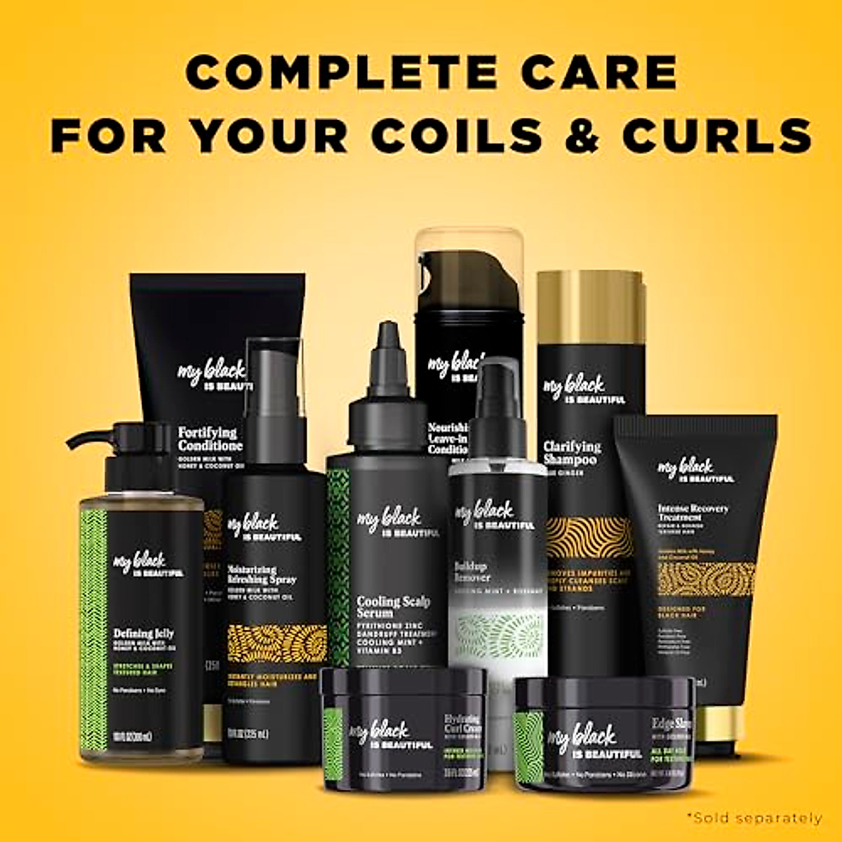 MY BLACK IS BEAUTIFUL Detangler Spray, Sulfate Free, for Curly and Coily Hair with Coconut Oil, Honey and Turmeric, 7.6 fl oz