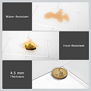 Art3d 40-Piece Peel and Stick Glass Tiles for Kitchen Backsplash, 3" x 6" White Subway Backsplash Tiles