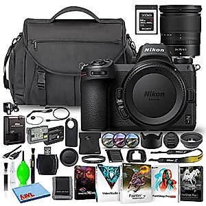 Nikon Z7 45.7MP Mirrorless Digital Camera with 24-70mm Lens (1594) Deluxe Bundle with Sony 64GB XQD Memory Card + Large Camera Bag + Corel Editing Software + Extra Battery + Filter Kit (Renewed)