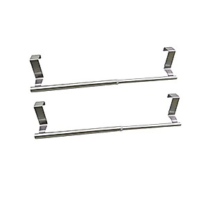 Anneome 2pcs Stainless Steel Rack Towel Rack Towel Holder Stand Towel Stand Kitchen Towel Hanger Towel Storage Rack Towel Hanger Over Cabinet Bath Towel Rod Bathroom Accessories Silver
