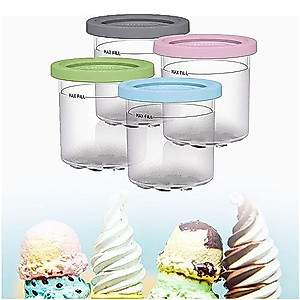 Creami Containers, for Ninja Creami Pints with Lids,16 OZ Ice Cream Containers Airtight and Leaf-Proof for NC301 NC300 NC299AM Series Ice Cream Maker