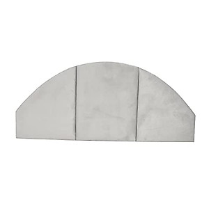 Main + Mesa NoSom Upholstered Velvet Sound Reducing Panel Arched Headboard, Grey, Queen