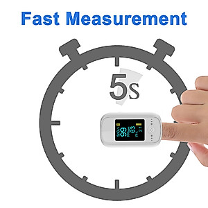 Oxygen Meter Finger Pulse Oximeter, SmileCare Pulse Oximeter Fingertip Blood Oxygen Saturation with Pulse Monitor Included Batteries, Accurate Fast Spo2 Reading for Adult