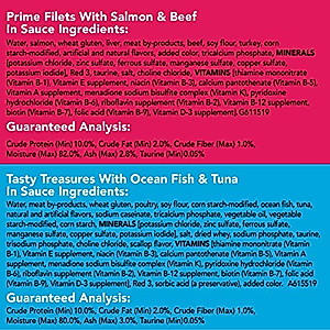 Purina Friskies Wet Cat Food Variety Pack, Fish-A-Licious Shreds, Prime Filets & Tasty Treasures - (32) 5.5 Oz. Cans