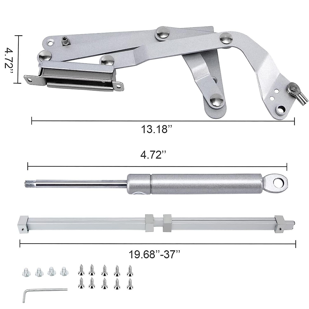 GYKLE Cabinet Door Hinges, Folding Lift up Top Table Vertical Swing Lift Up Stay Pneumatic Arm Kitchen Mechanism Hinges Durable Silent