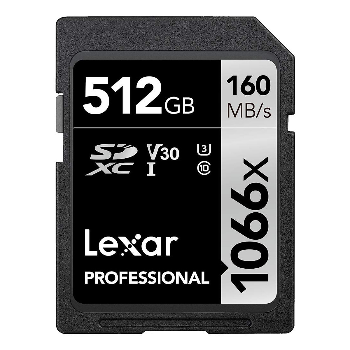 Lexar 512GB Professional 1066x SDXC Memory Card, UHS-I, C10, U3, V30, Full-HD & 4K Video, Up To 160MB/s Read, for DSLR and Mirrorless Cameras (LSD1066512G-BNNNU)