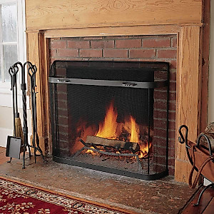 Pilgrim Home and Hearth Pilgrim SGI Series Fireplace Screen Spark Guards, 31 W x 31 H x 6.5" D, Vintage Iron (18371-1)