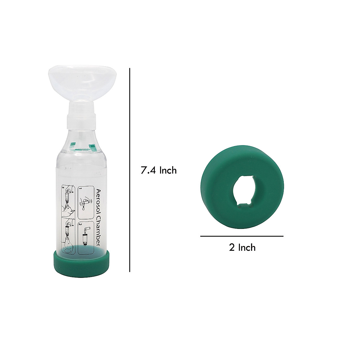 Dog Aerosol Chamber (3 Masks) - Inhaler Spacer for Respiratory Support – Includes 3 Masks to Fit All Dogs