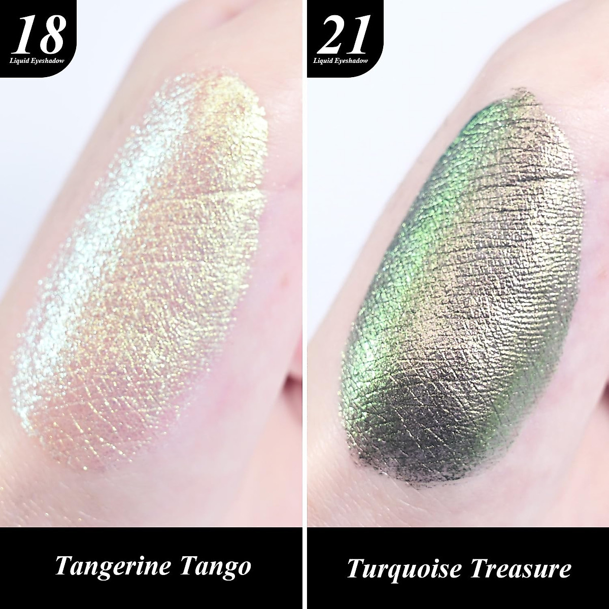 CHARMACY Liquid Duochrome Eyeshadow, Multi-Dimensional Eye Looks, Long Lasting Glitter Eye Shadow Sets Metallic Pigments, Quick Drying, Sparkling Shiny Eye Makeup for Beginners, 1.6g (#18#21)