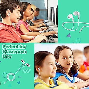 Hongzan 200 Pack Bulk Earbuds Classroom for School Kids Children Class Set Headphones for Students Wholesale Disposable Earphones (White)