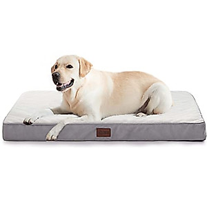 WESTERN HOME Large Orthopedic Dog Beds for Large and Extra Large Dogs/Cats Egg-Crate Foam Pet Bed Mat with Soft Removable Cover, Waterproof Lining, Foam Dog Crate Bed