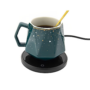 Coffee Mug Warmer with 2 Temperature Setting, Auto Shut Off Electric Cup Warmer for Desk, Smart Cup Warmer for Heating Coffee, Milk, Tea and Beverage, Black