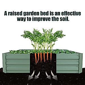 Aoodor Raised Garden Bed 4' x 4' x 1' Patio Ourdoor Yard