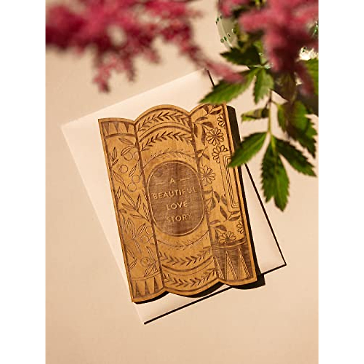 Beautiful Love Story Wood Card [Personalized Gifts, Custom Message, Love, Anniversary, Wedding, Birthday, Just Because]