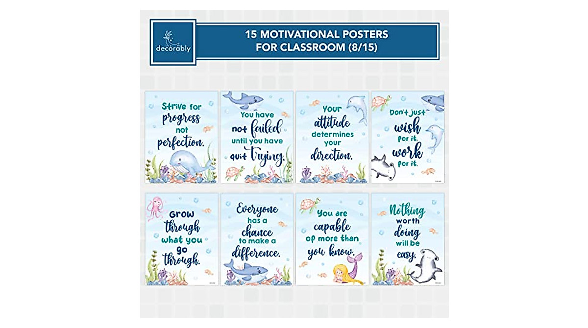 Ocean Themed Classroom Decor - 15 Motivational Posters