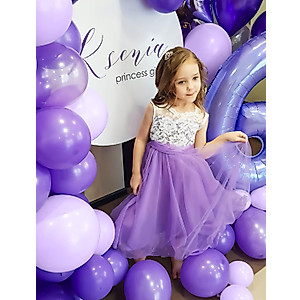 Purple Balloons Garland Arch Kit,132pcs Lavender Lilac Balloons Different Sizes 18/12/10/5 Inch,Pastel Purple Balloons for Graduation Birthday Baby Shower Wedding Party