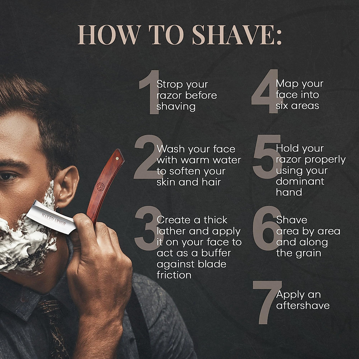 Thor Straight Razor Kit - Shave Ready Straight Razor，Straight Edge Razor，Brush，Strop + Soap, Redwood Straight Razor For Men，Japanese Stainless Steel，Mens Straight Razor Complete Kit, Great Gift