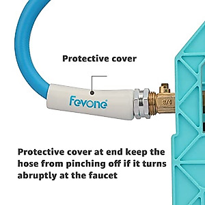 Fevone Leader Hose 3 ft Lead in Short Hose 5/8 Heavy Duty Flexible Drinking Water Hose, Garden hose Extender/Hose Reel Connector, 3/4 Solid Fittings