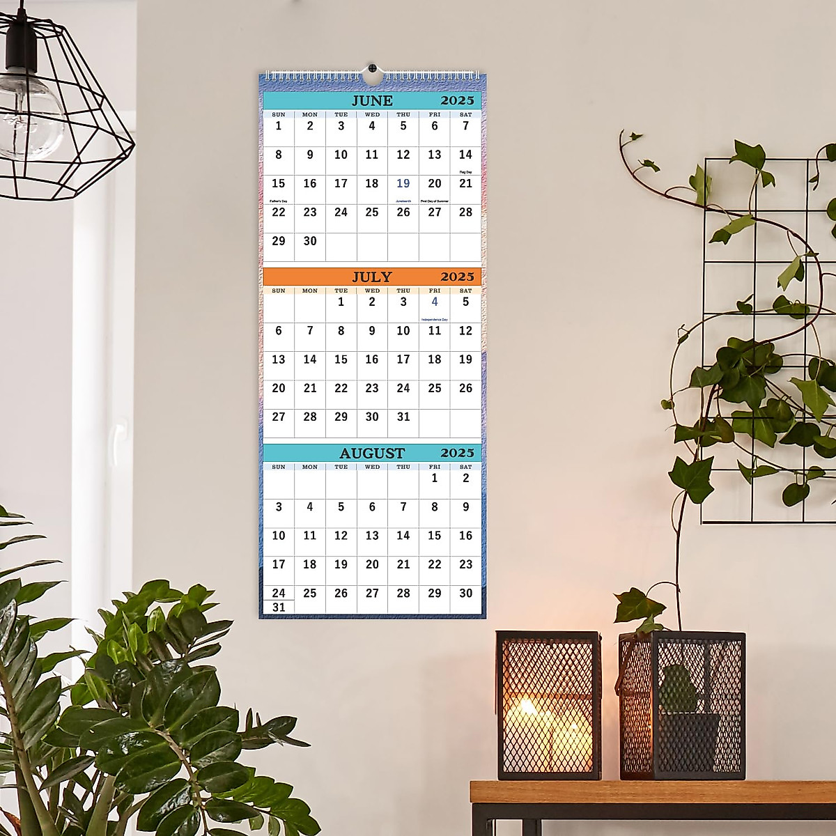 2025-2026 Wall Calendar - April 2025 - July 2026, 3-Month Display Vertical Calendar 2025-2026, Calendar Planner, 11" x 26", Large, Lay- Flat, Perfect for Your Busy Schedule
