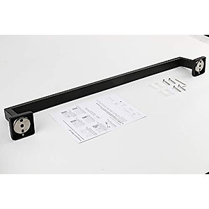 TocTen Bath Towel Rack - Square Base Thicken SUS304 Stainless Steel Towel Bar for Bathroom, Bathroom Accessories Towel Rod Heavy Duty Wall Mounted Towel Holder. (Black, 20)