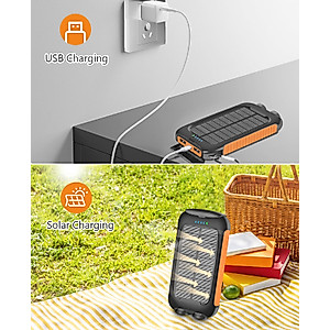 𝟮𝟬𝟮4 𝙐𝙥𝙜𝙧𝙖𝙙𝙚 Solar Power Bank, Solar Charger, 38800mAh Outdoor Portable Charger, External Battery Pack 5V/3.1A Fast Charger Type C Ports with LED Flashlights, Perfect for Travel Camping