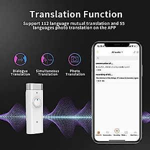 Voice Recorder 32G, DOSMONO High-Definition Recording with Playback Function,Transcription to Text Dialogue Translation Photo Translation on APP for Lectures Meetings