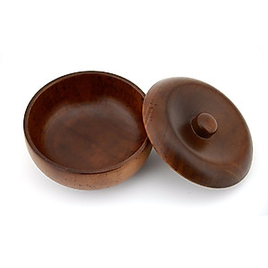 Grandslam Wooden Shaving Bowl with Lid Shaving Soap Bowl for Men Easy to Lather Fits Wet Shaving (Oak Wood)