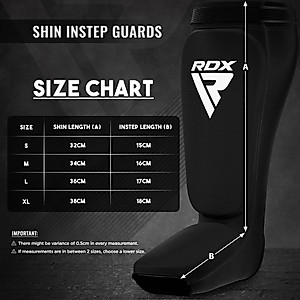 RDX Shin Guards Kickboxing Muay Thai, SATRA Approved, MMA Leg Instep Protection Pads