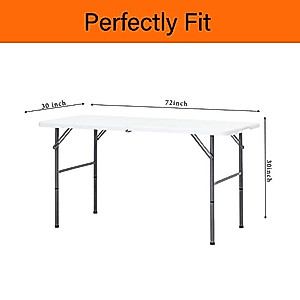 Hstbgdlk 2 Pack Black Tablecloth Fitted Table Covers for 6 Foot Rectangle Tables - Water Resistant Washable Fabric Polyester Rectangle Table Clothes for Parties, Trade Show（72L x 30W x 30H Inches）