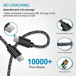 USB C Car Charger, 60W 2-Port PD Super Fast Car Charging Adapter+6FT Type C to C Cable for Samsung Galaxy S23/S23+/S23 Ultra/S22/S22 Ultra/S22+/S21 FE/S20 A54 A14 A53 5G A13 A23 A03S A12 A32 A42 A52