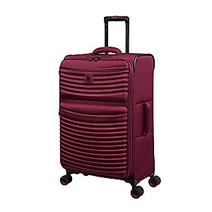 it luggage Precursor 28" Softside Checked 8 Wheel Expandable Spinner, Dark Red