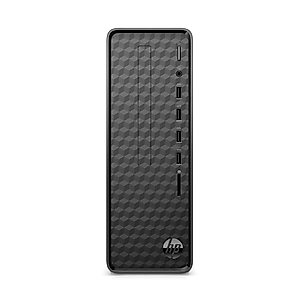 HP - S01-aF0011 Slim Desktop, AMD Athlon Silver 3050U, 4GB RAM, 256 GB SSD, Windows 10 Home (S01-aF0011, Black) Jet Black